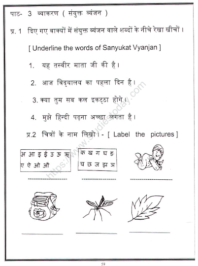 CBSE Class 2 Hindi Practice Grammar And Noun Worksheet